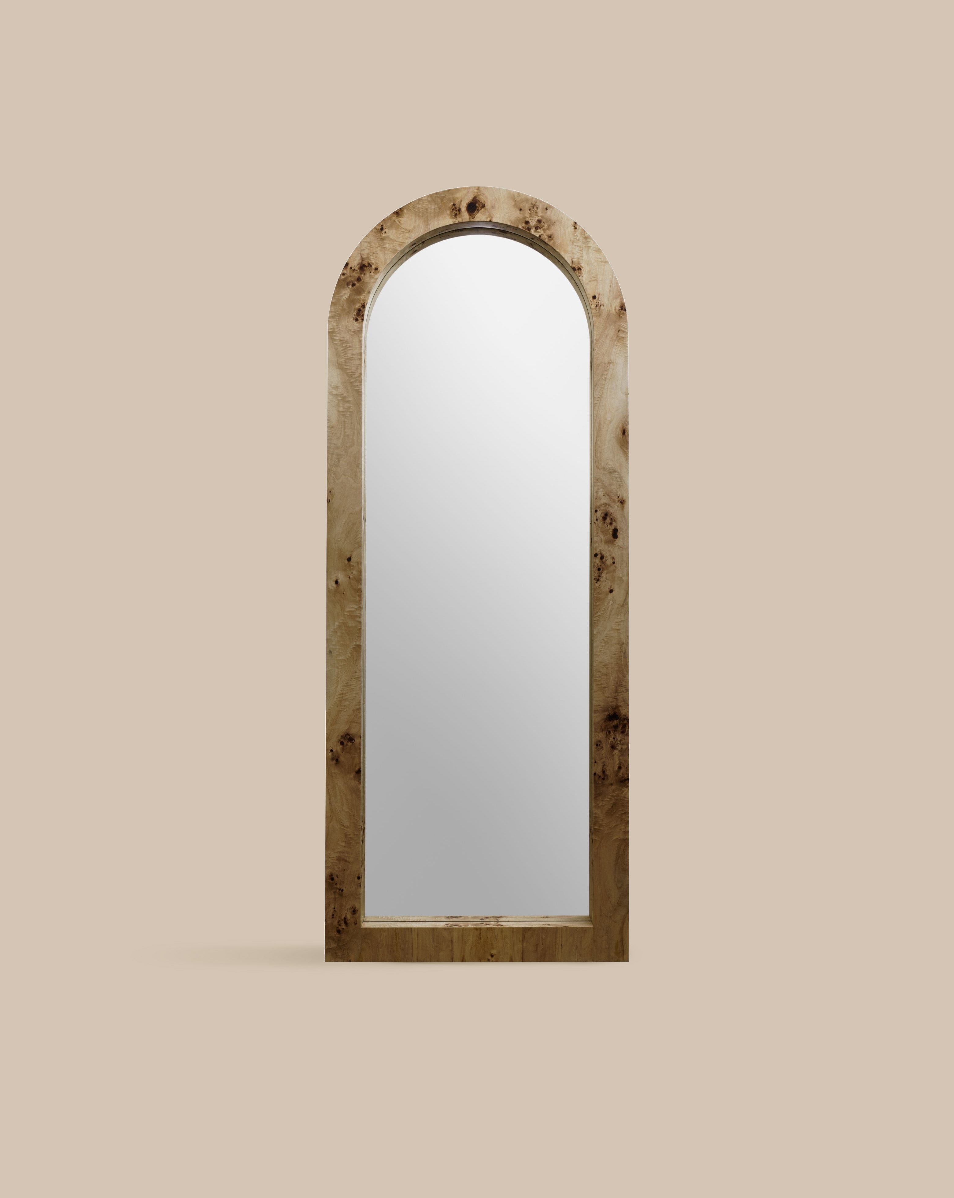 Arc Burl Wood Floor Mirror – Ransom and Dunn